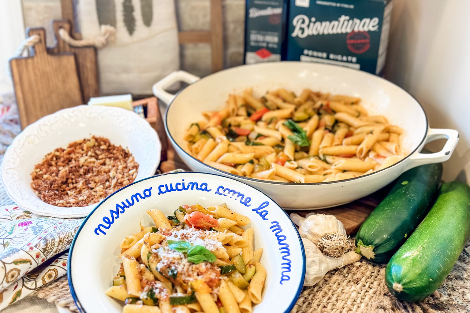 Pasta with Zucchini and Tomatoes – Jovial Foods, Inc