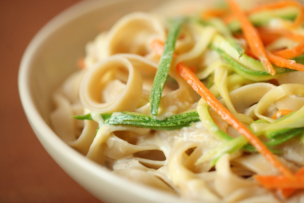 Tagliatelle with Creamy Primavera – Jovial Foods, Inc